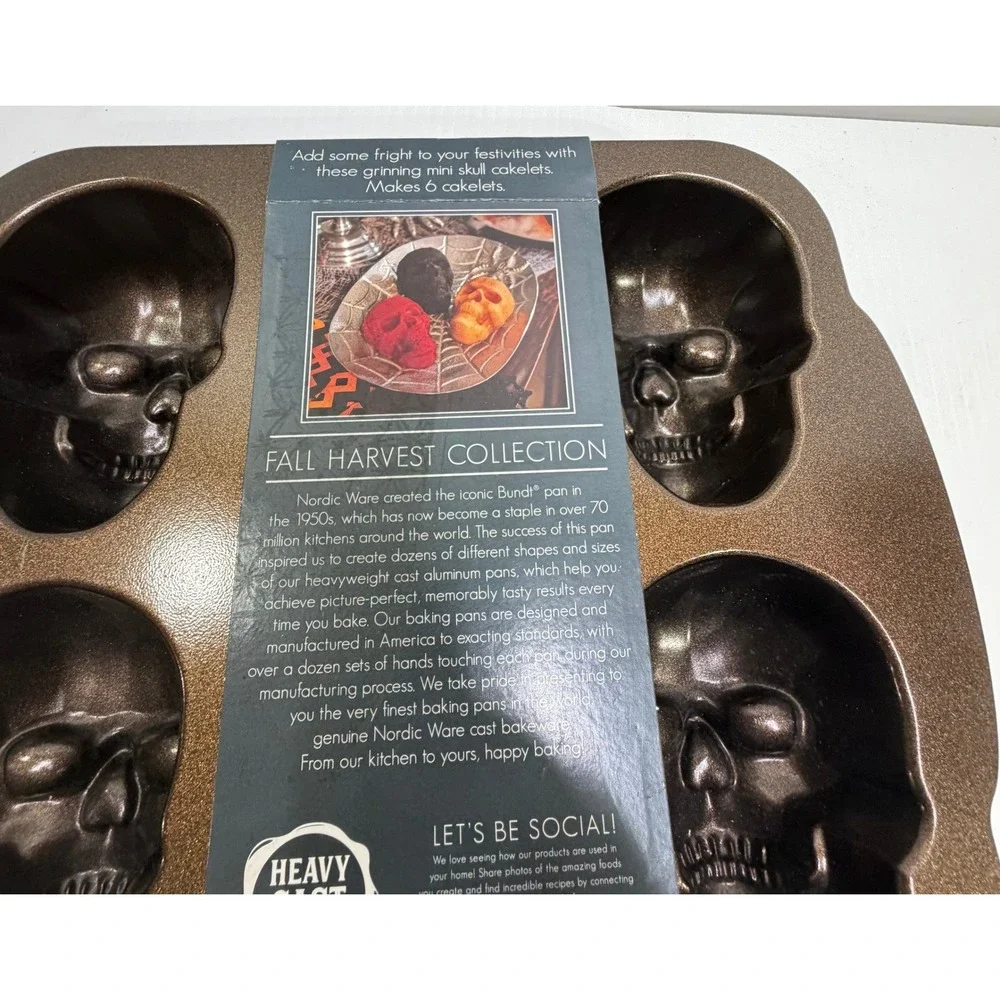 Nordic Ware | Kitchen | Nordic Ware Haunted Skull Cakelet Pan Fall ...